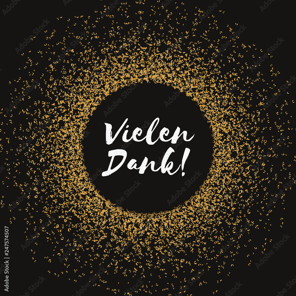 goldene Konfetti - Vielen Dank - Banner Stock-Vektorgrafik | Adobe Stock
