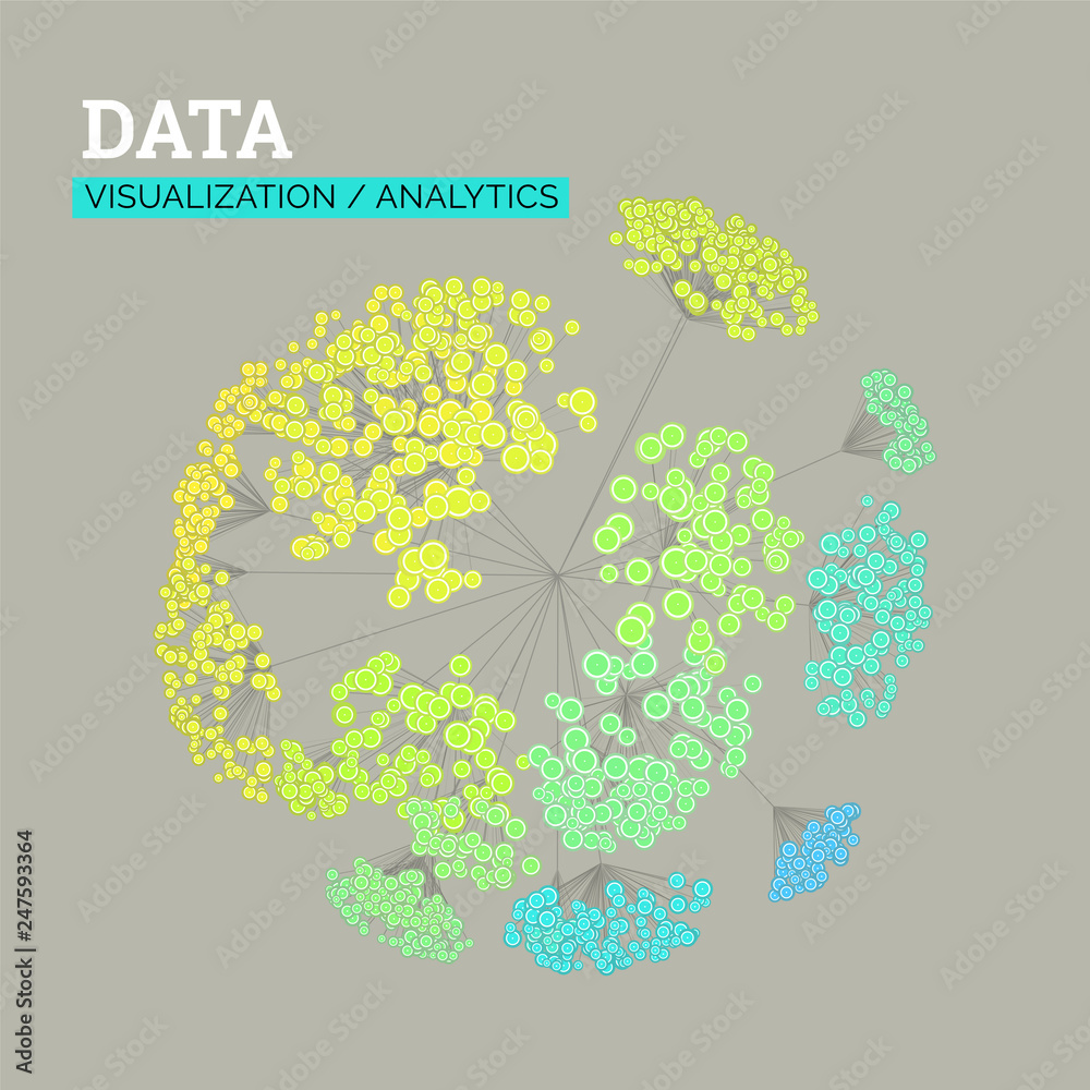 Abstract 3D big data visualization concept. Infographics design ...