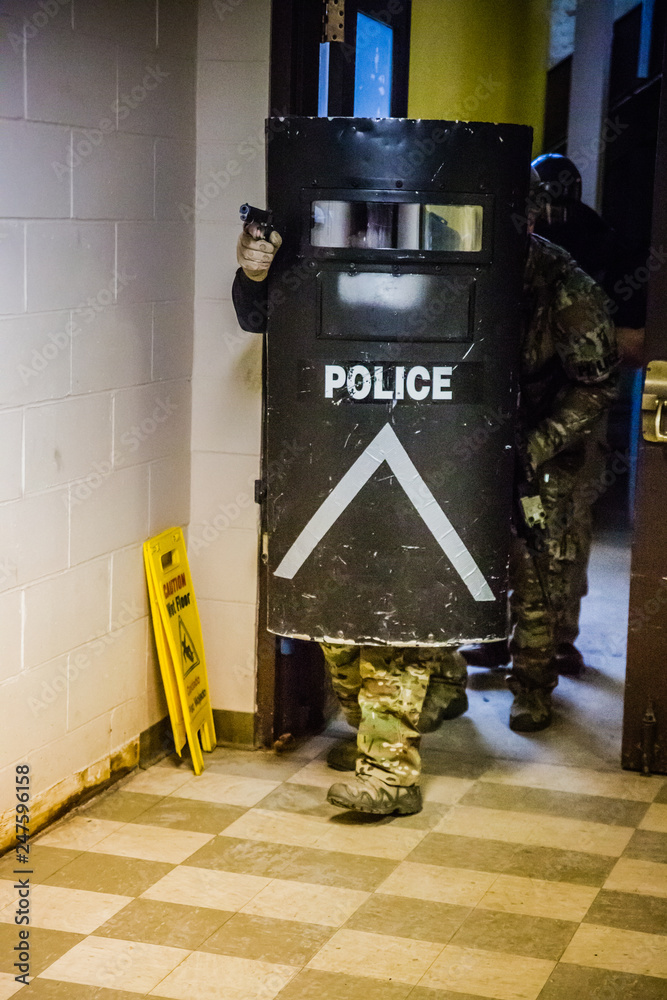 Tactical team making entry using ballistic shield Stock Photo | Adobe Stock