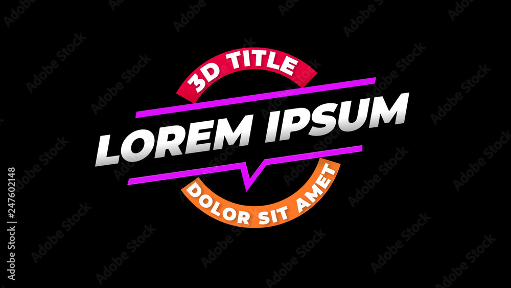 3D Circle Speech Bubble Title Stock Template | Adobe Stock