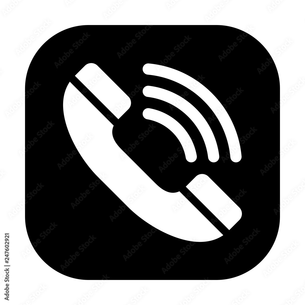 Phone black icon. Phone call symbol isolated on white background ...