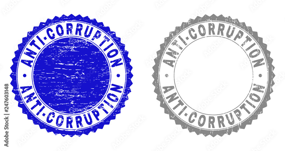 Grunge ANTI-CORRUPTION stamp seals isolated on a white background ...
