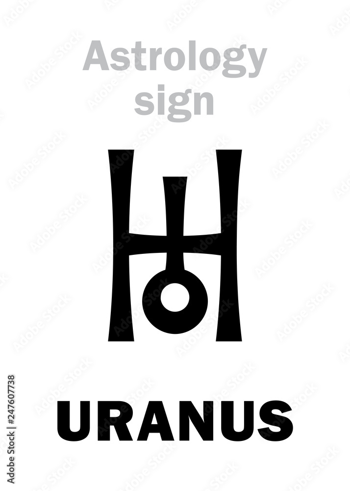 Astrology Alphabet: URANUS, higher global planet. Hieroglyphics ...