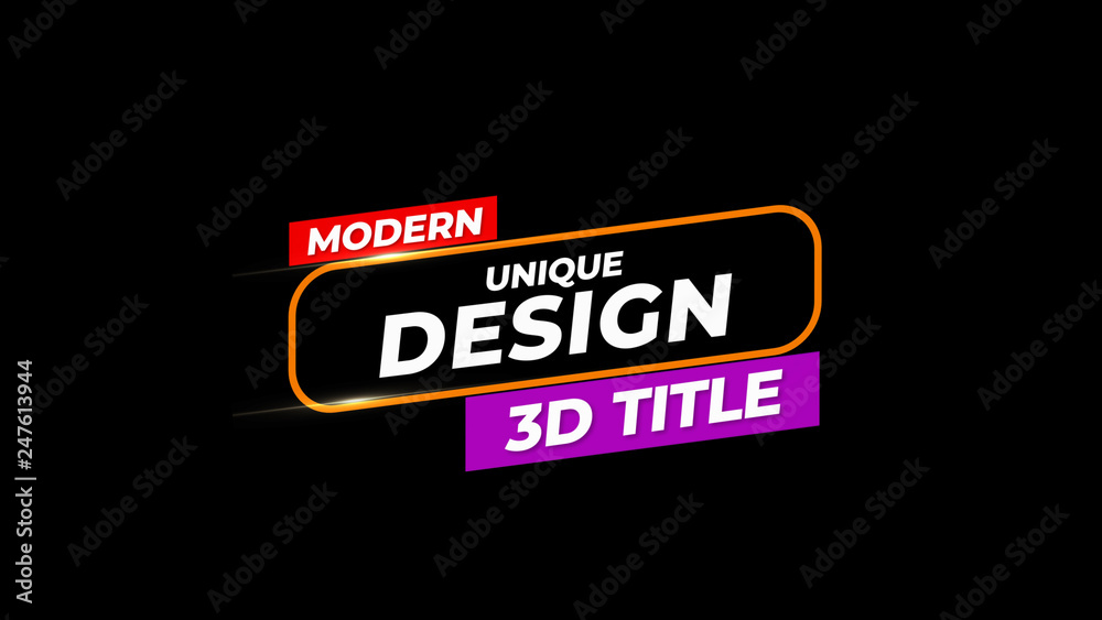 3D Rounded Stacked Title Stock Template | Adobe Stock