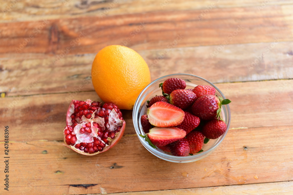 Different kinds of fresh and ripe fruits and vegetables .Colorful ...