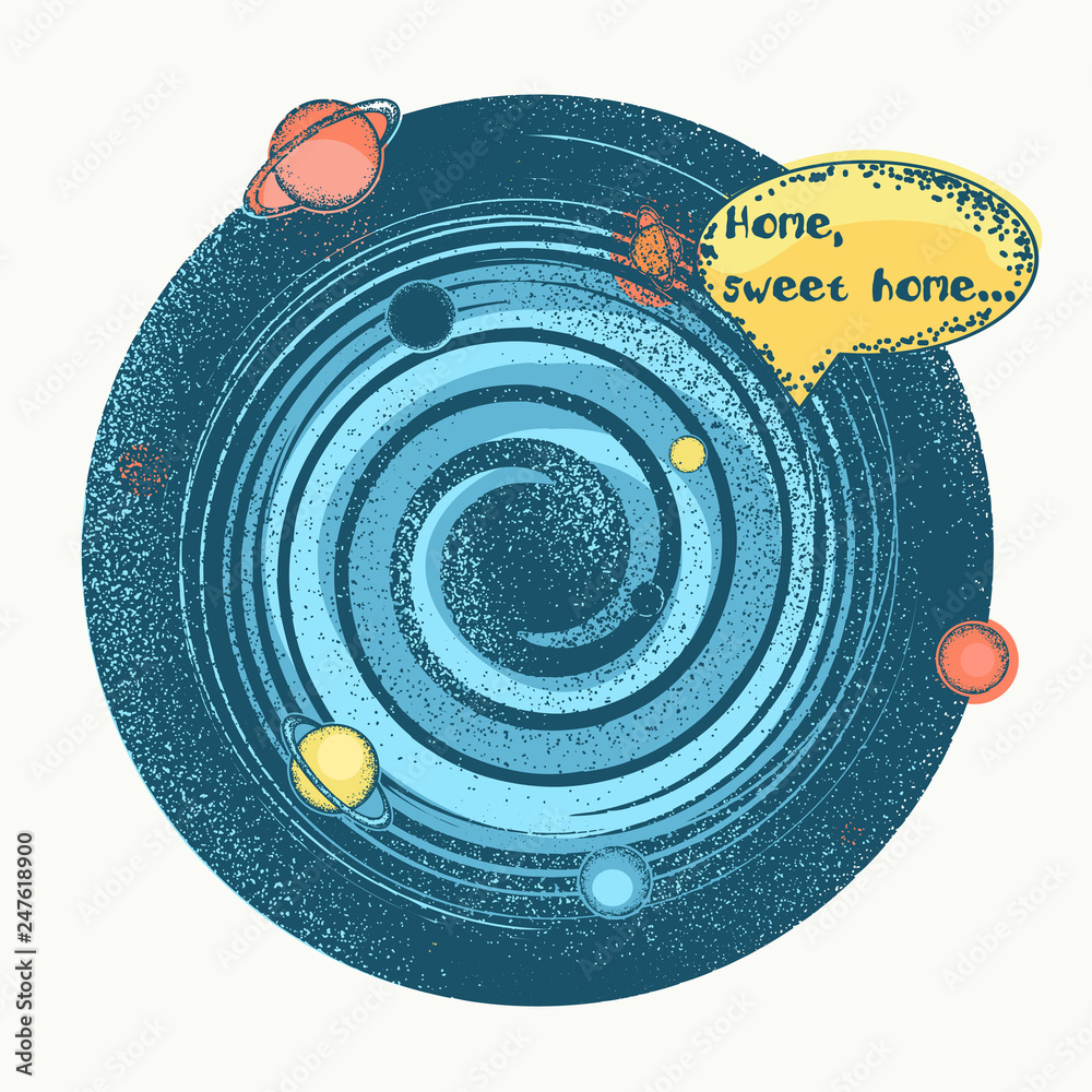 Universe and Earth in space, galaxies, milky way. Tattoo and t-shirt ...