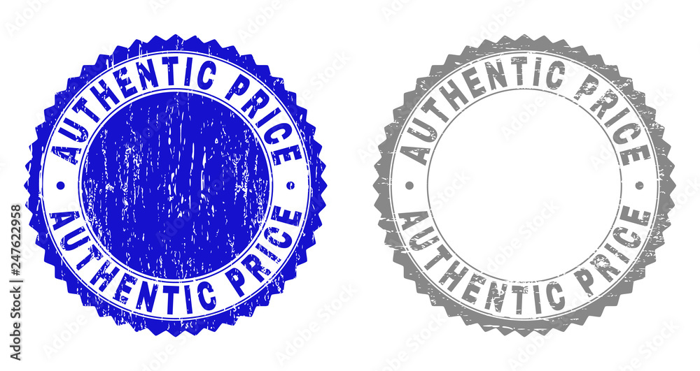 Grunge AUTHENTIC PRICE stamp seals isolated on a white background ...