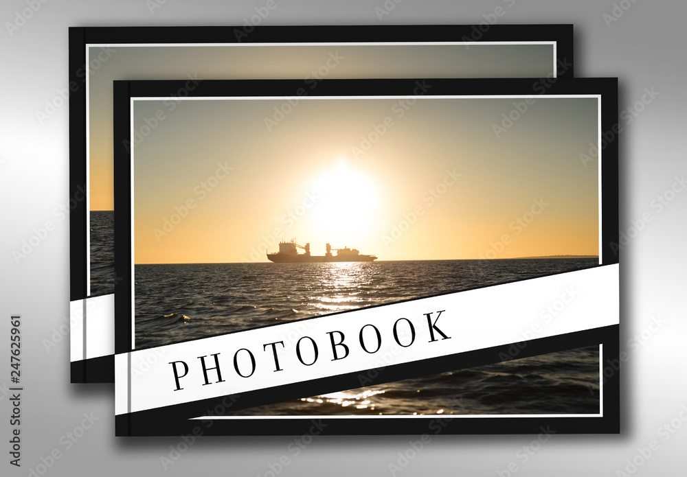 Photobook Layout with Photo Placeholders Stock Template | Adobe Stock