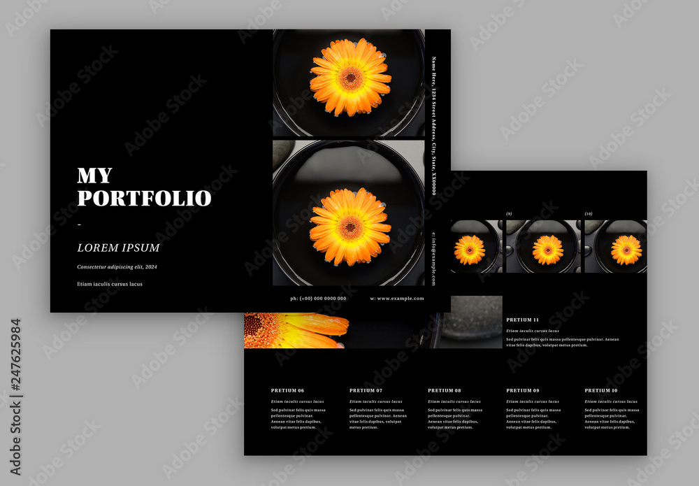 Portfolio Layout with Photo Placeholders Stock Template | Adobe Stock