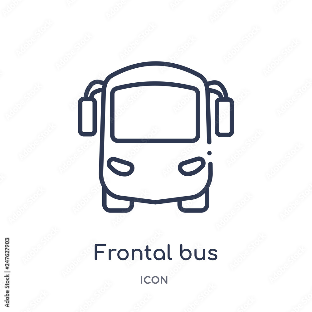 frontal bus icon from transport outline collection. Thin line frontal ...