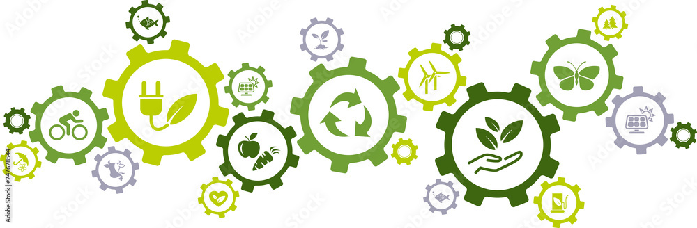 environmental consciousness / environmental challenges vector ...