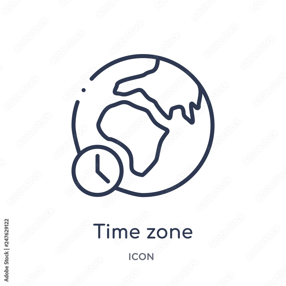 time zone icon from travel outline collection. Thin line time zone icon ...