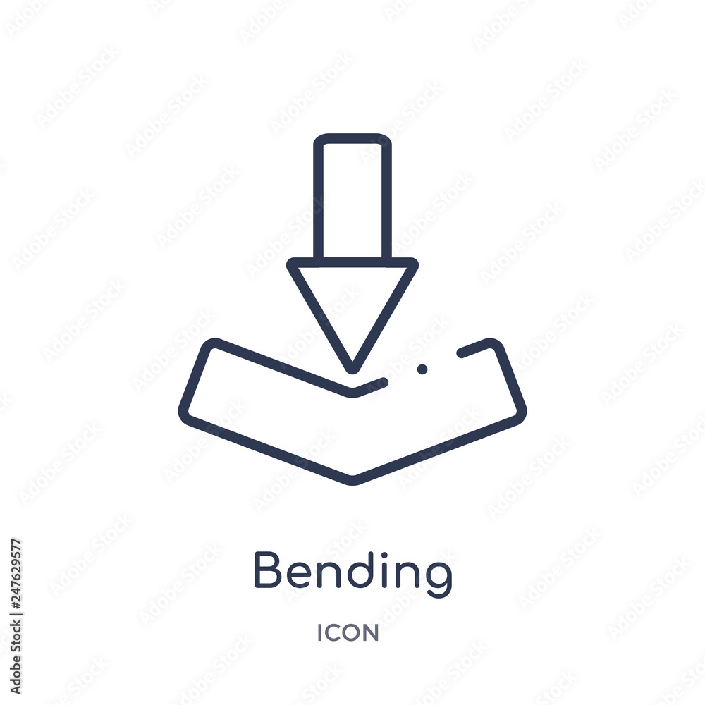 bending icon from user interface outline collection. Thin line bending ...