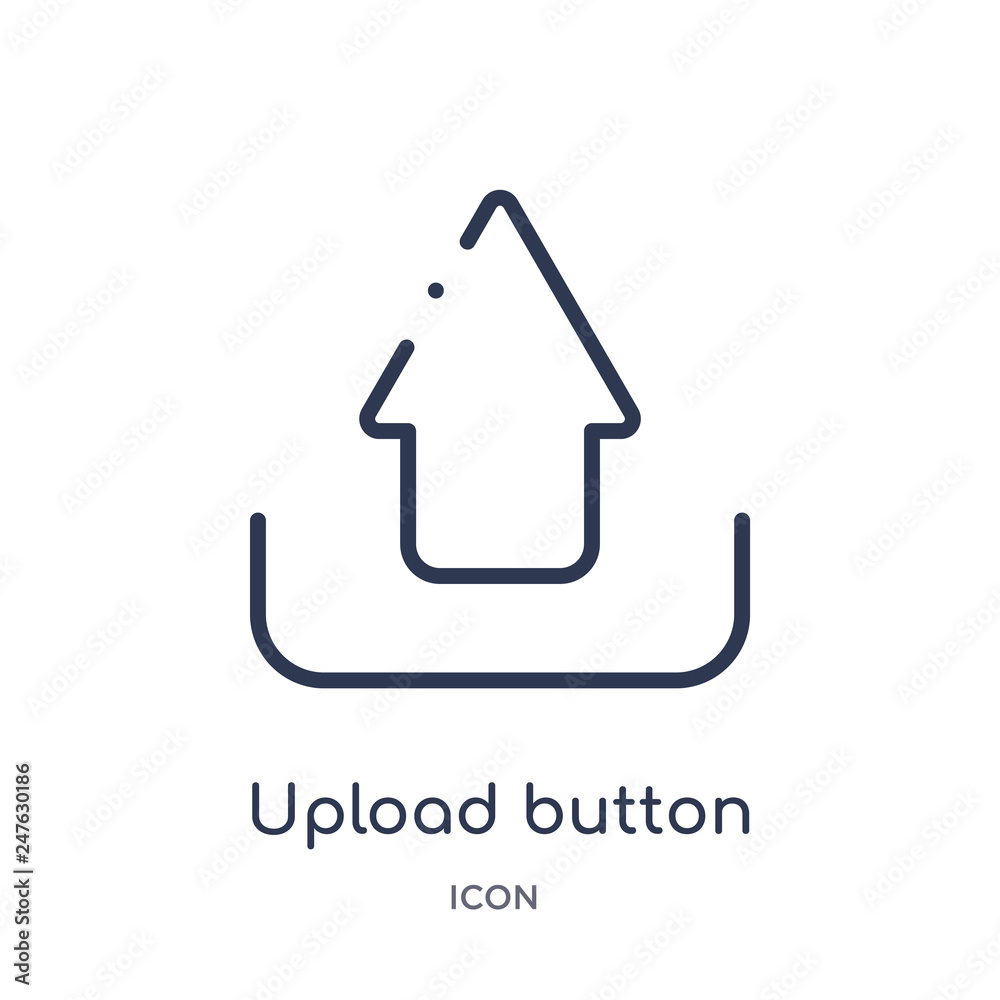 upload button icon from user interface outline collection. Thin line ...