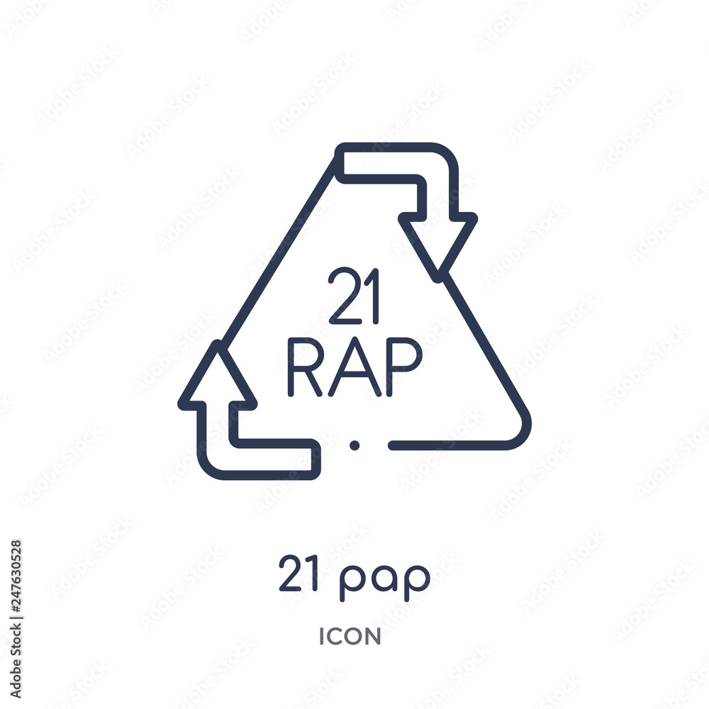 21 pap icon from user interface outline collection. Thin line 21 pap ...
