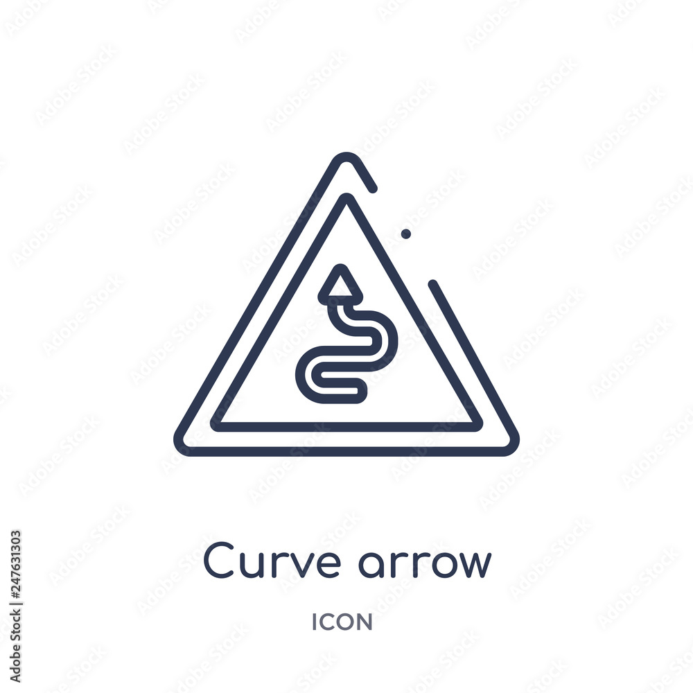 curve arrow icon from user interface outline collection. Thin line ...