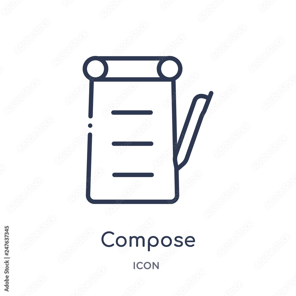 compose icon from user interface outline collection. Thin line compose ...