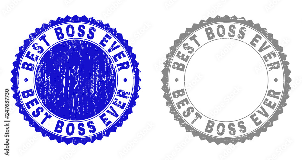 Grunge BEST BOSS EVER stamp seals isolated on a white background ...