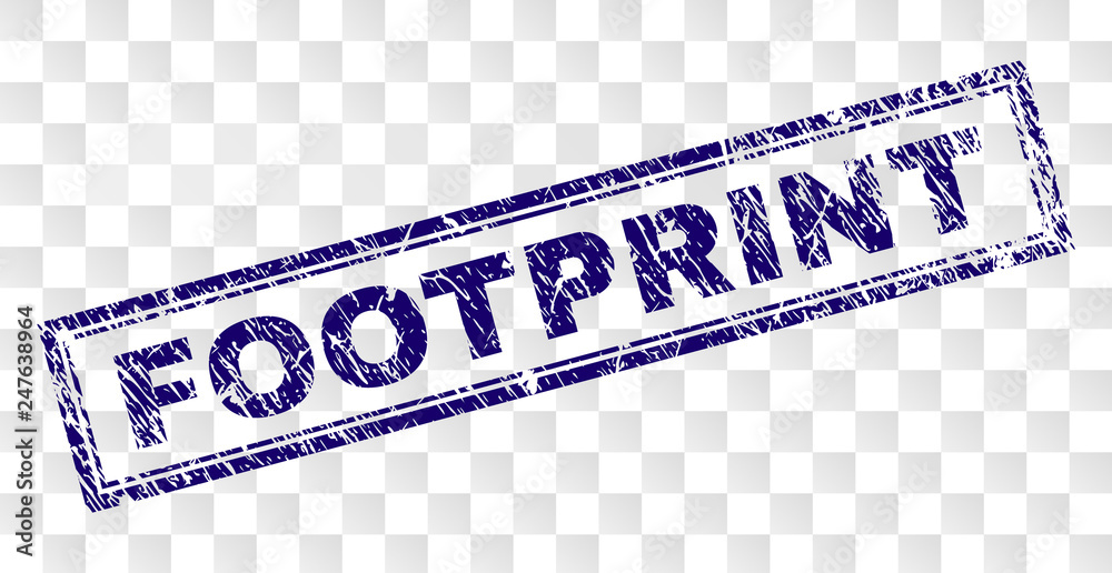 FOOTPRINT stamp seal print with rubber print style and double framed ...