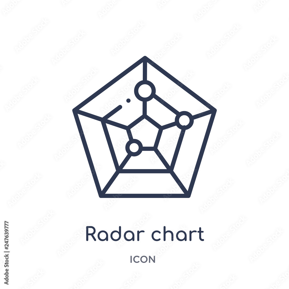 radar chart with pentagon icon from user interface outline collection ...