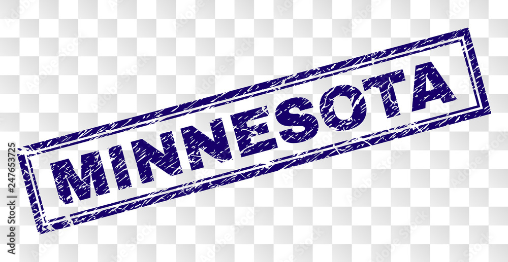 MINNESOTA stamp seal print with scratched style and double framed ...