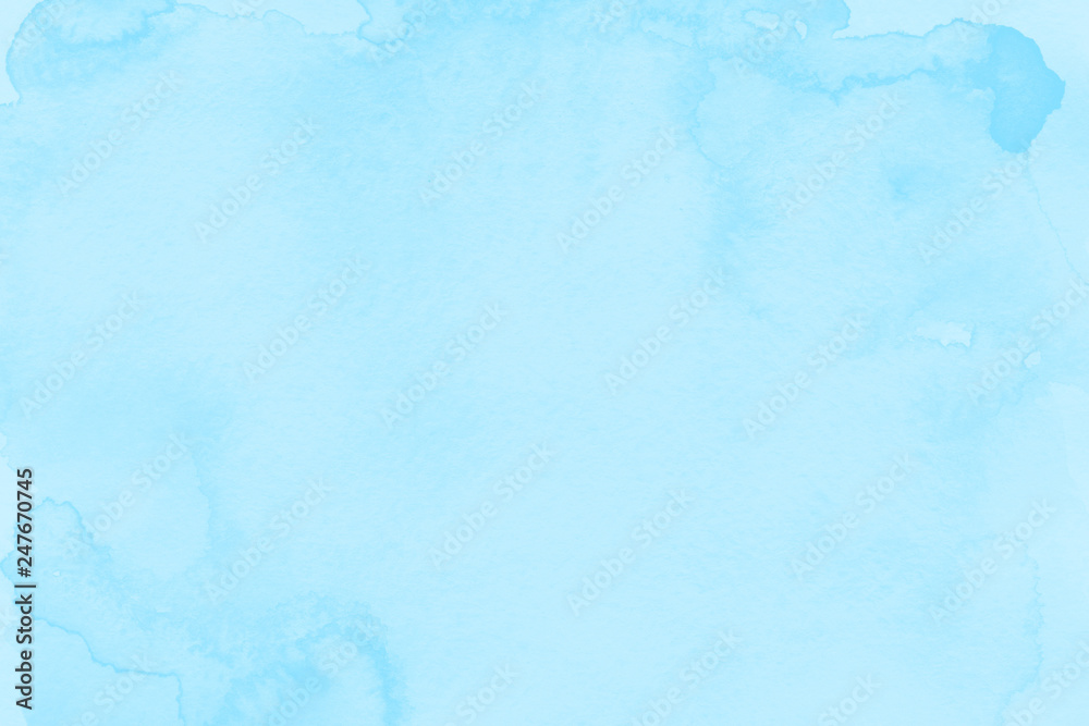 Watercolor blue texture with abstract washes and brush strokes on the ...