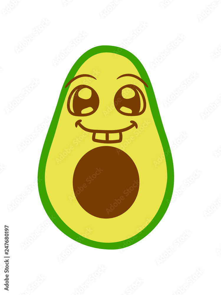 gesicht lebendig süß niedlich avocado clipart obst gemüse lecker hunger ...