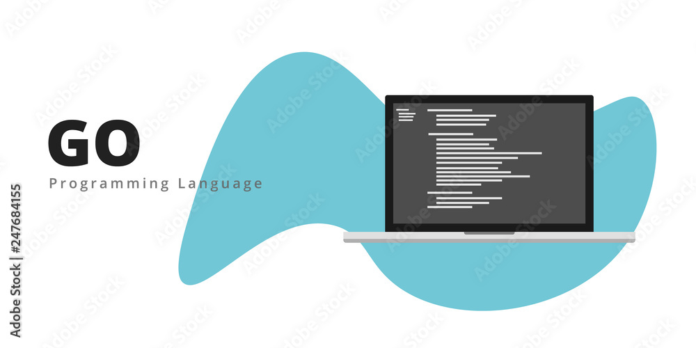 Learn to code GO LANG programming language with script code on laptop ... Learn to code GO LANG programming language with script code on laptop ...
