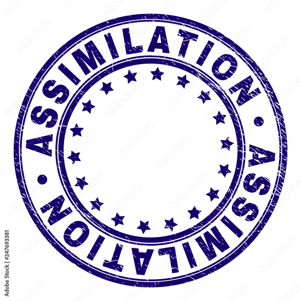 ASSIMILATION stamp seal imprint with grunge style. Designed with ...