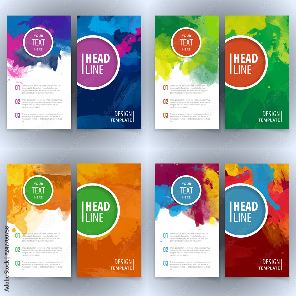 Vector set of design elements template for business brochure, leaflet ...