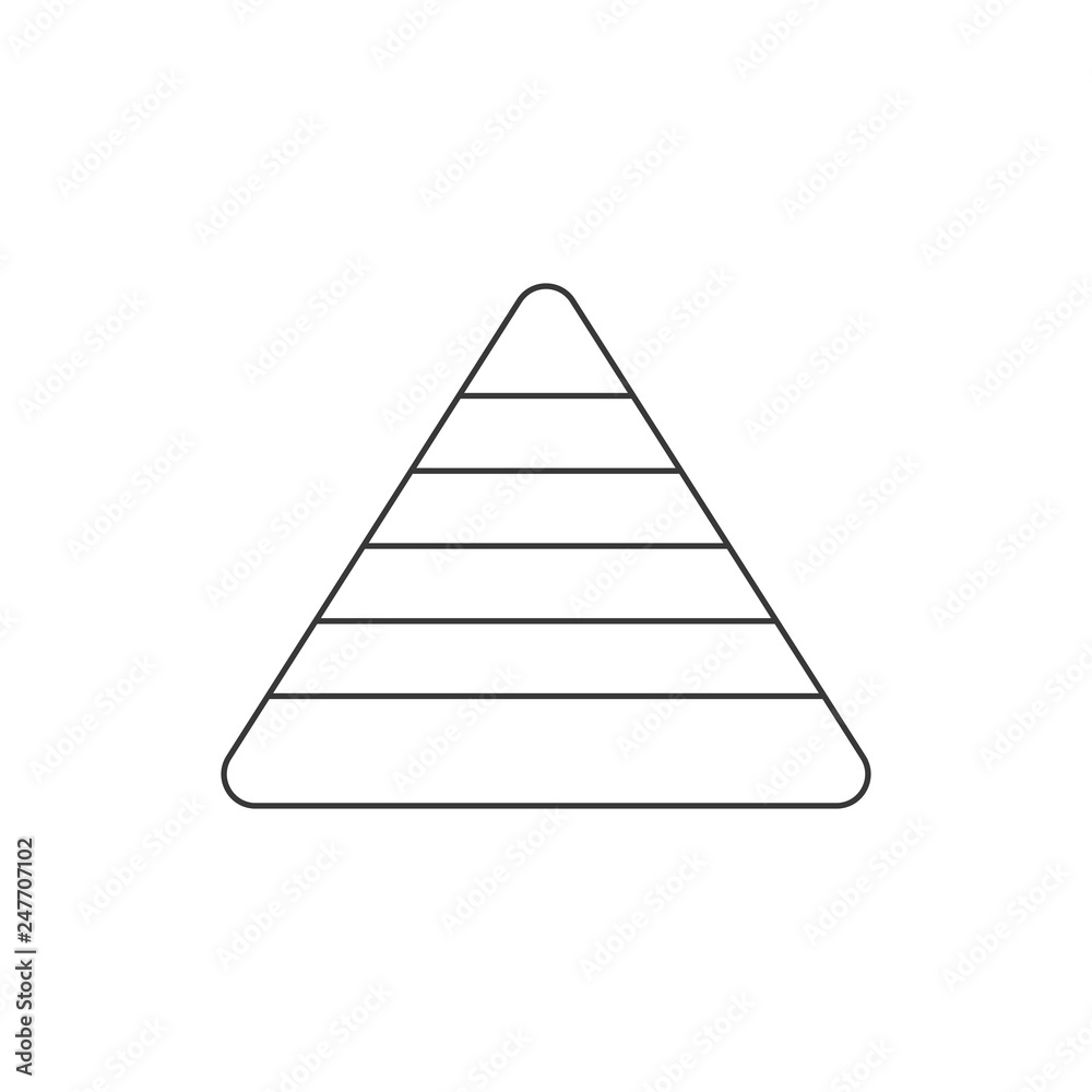 Pyramid for infographics. Linear diagram, chart with 6 steps, levels ...