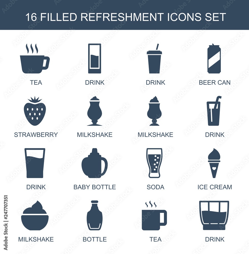 refreshment icons Stock Vector | Adobe Stock
