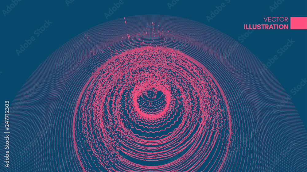 3D wavy background with ripple effect. Vector illustration with ...