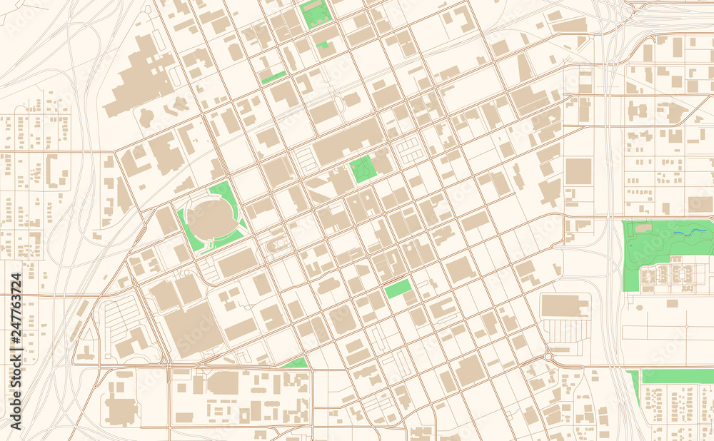 Tulsa Oklahoma printable map excerpt Stock Vector | Adobe Stock