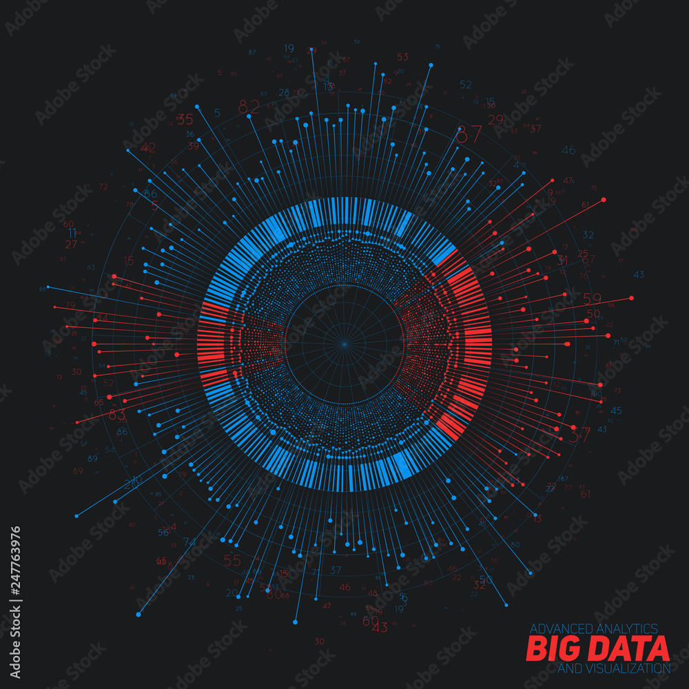Big data circular visualization. Futuristic infographic. Information ...
