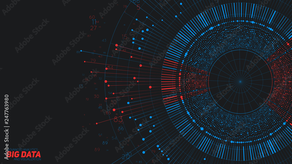 Big data circular visualization. Futuristic infographic. Information ...