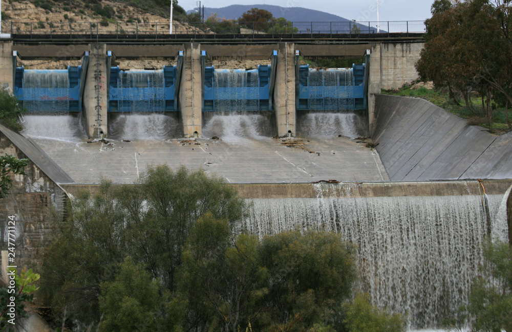 Overflow dam during rainy season Stock Photo | Adobe Stock