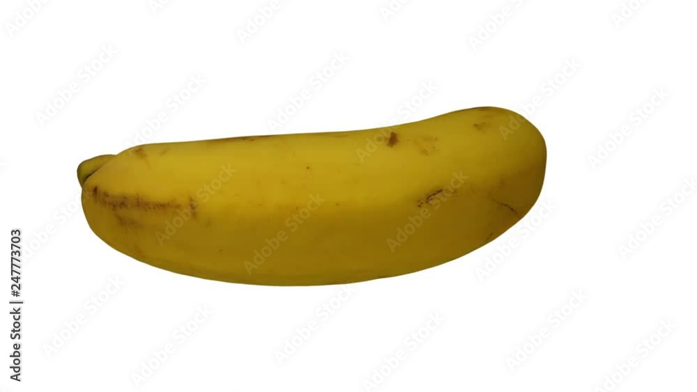 Realistic render of a rotating banana (Cavendish variety) on white ...