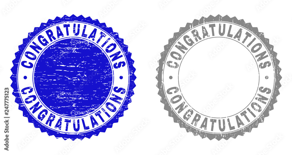 Grunge CONGRATULATIONS stamp seals isolated on a white background ...