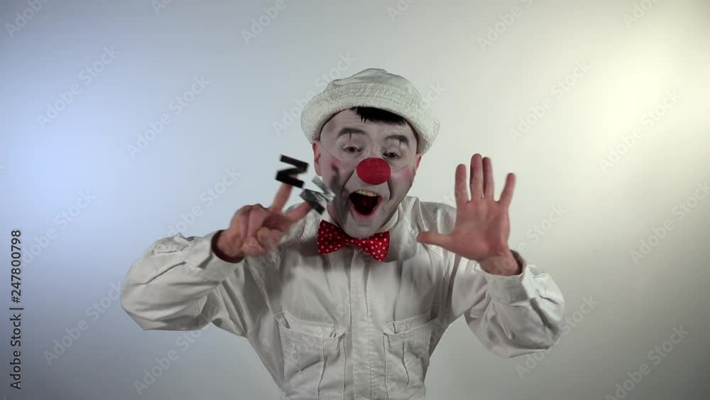 Emoji clown - Sleeping Face. A sleepy mime clown yawns and lets out ...