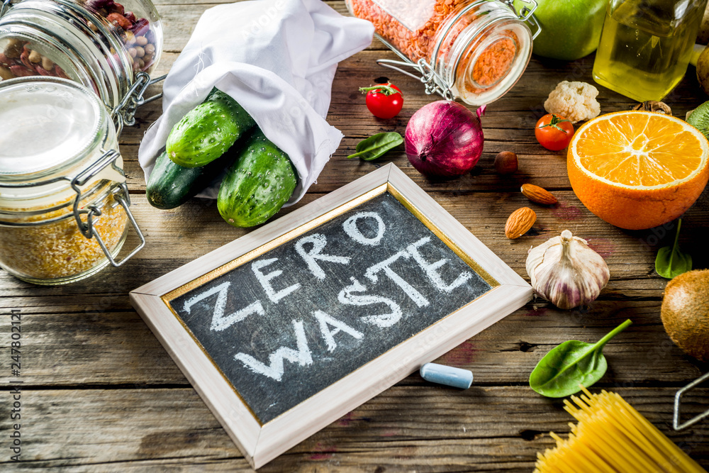 Zero waste shopping and sustanable lifestyle concept, various farm ...