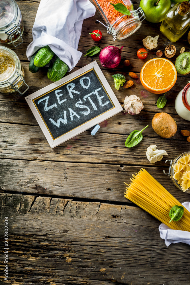 Zero waste shopping and sustanable lifestyle concept, various farm ...