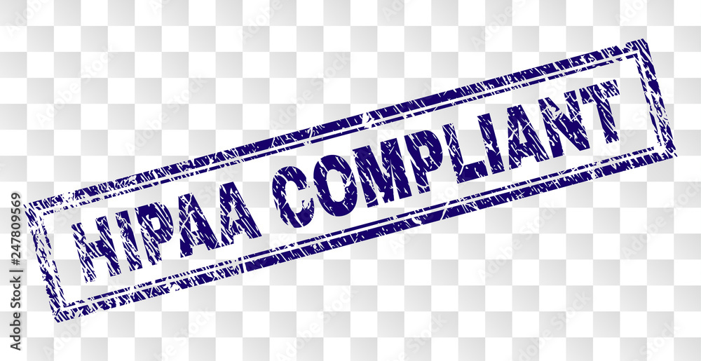 HIPAA COMPLIANT stamp seal print with rubber print style and double ...