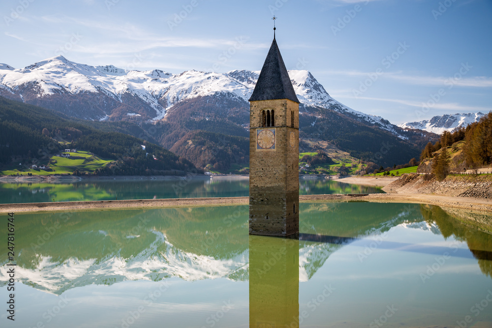 Lago di Resia, Italy Stock Photo | Adobe Stock