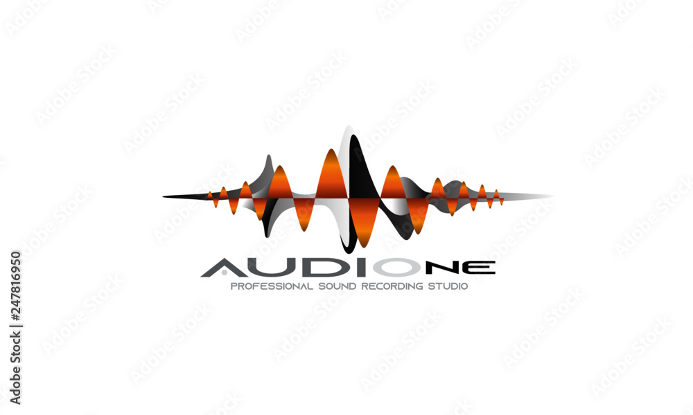 DJ Dance Party Logo, Recording Studio Emblem, Audio Wave and Light Dark ...