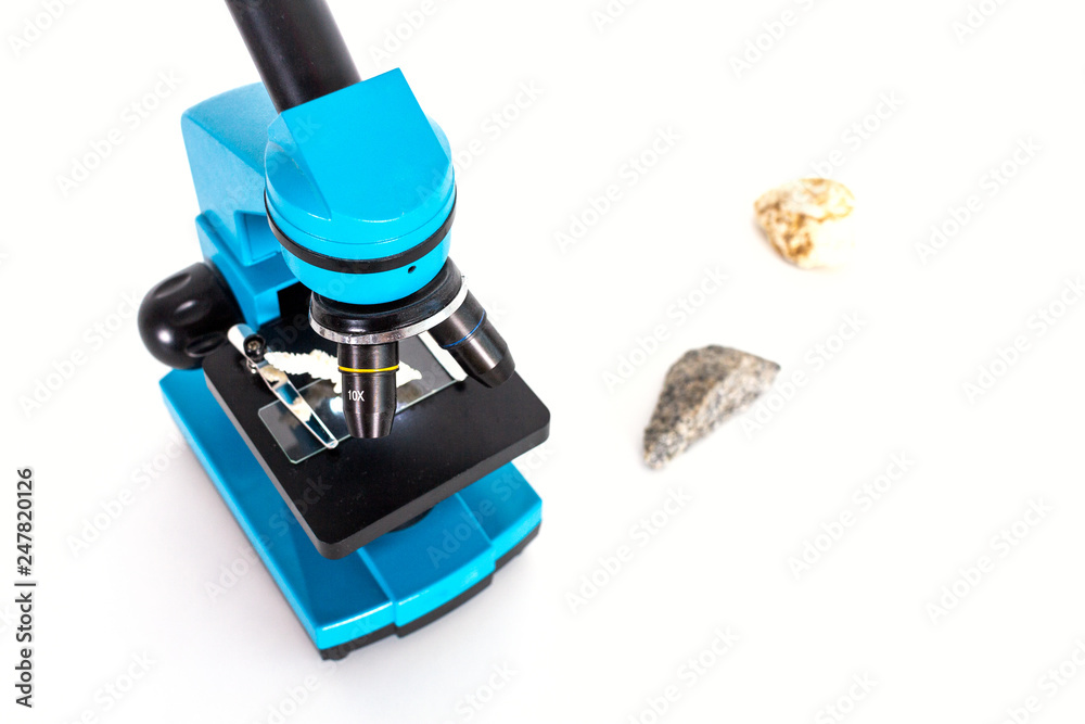 Laboratory Transmitted Light Compound microscope on white background ...