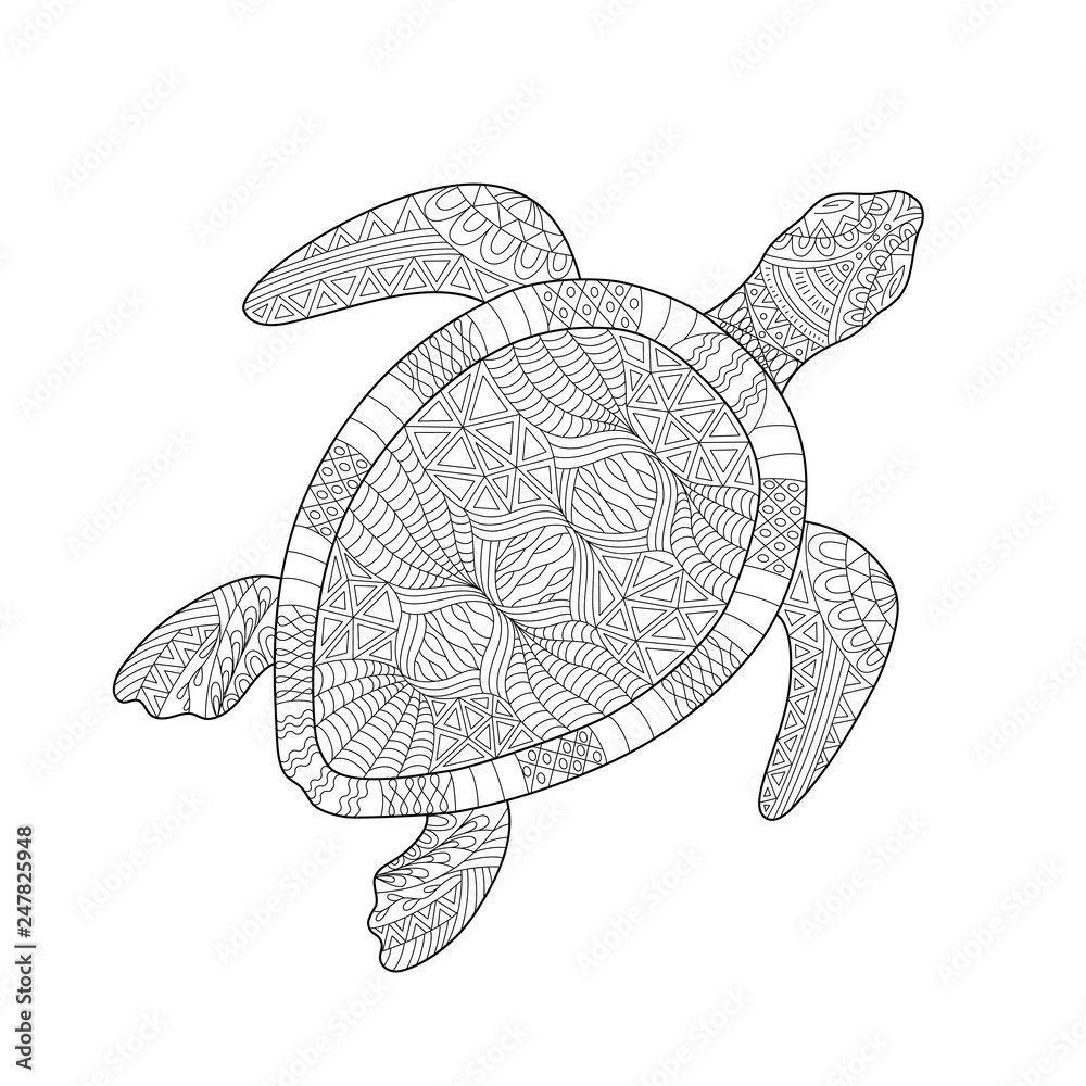 Abstract Turtle Coloring Pages