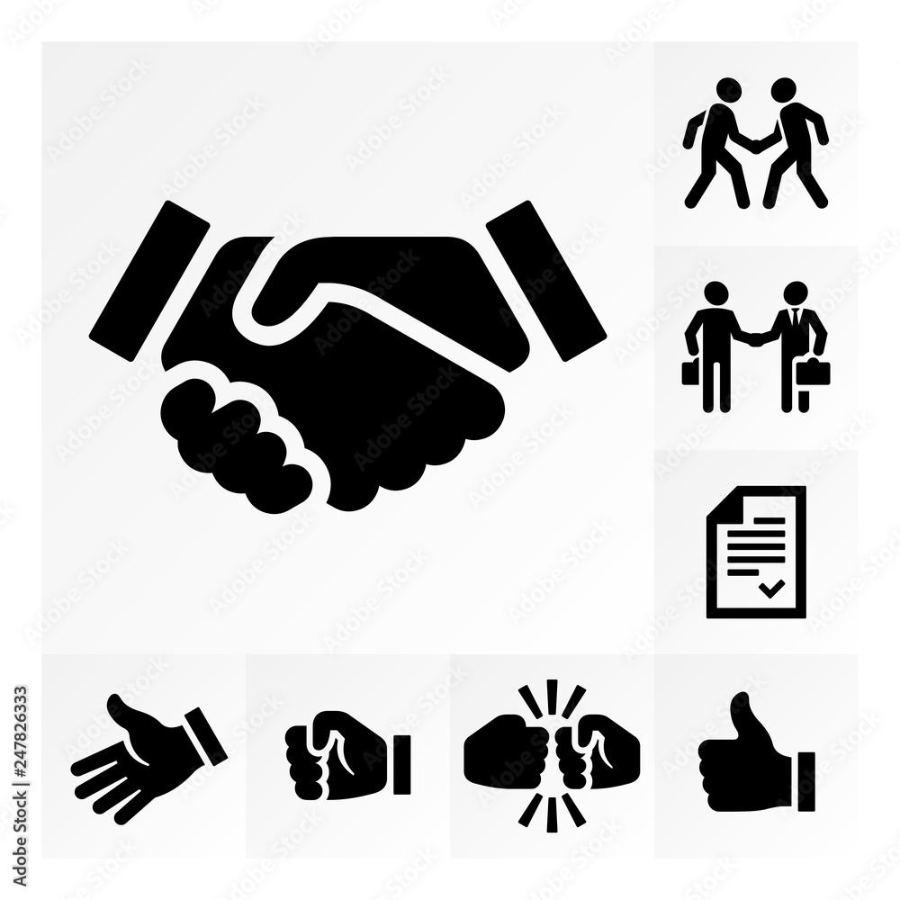Vector simple handshake icon set. Stock Vector | Adobe Stock