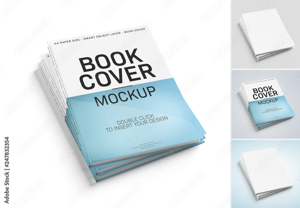 Stack of Books Isolated on White Background Mockup Stock Template ...