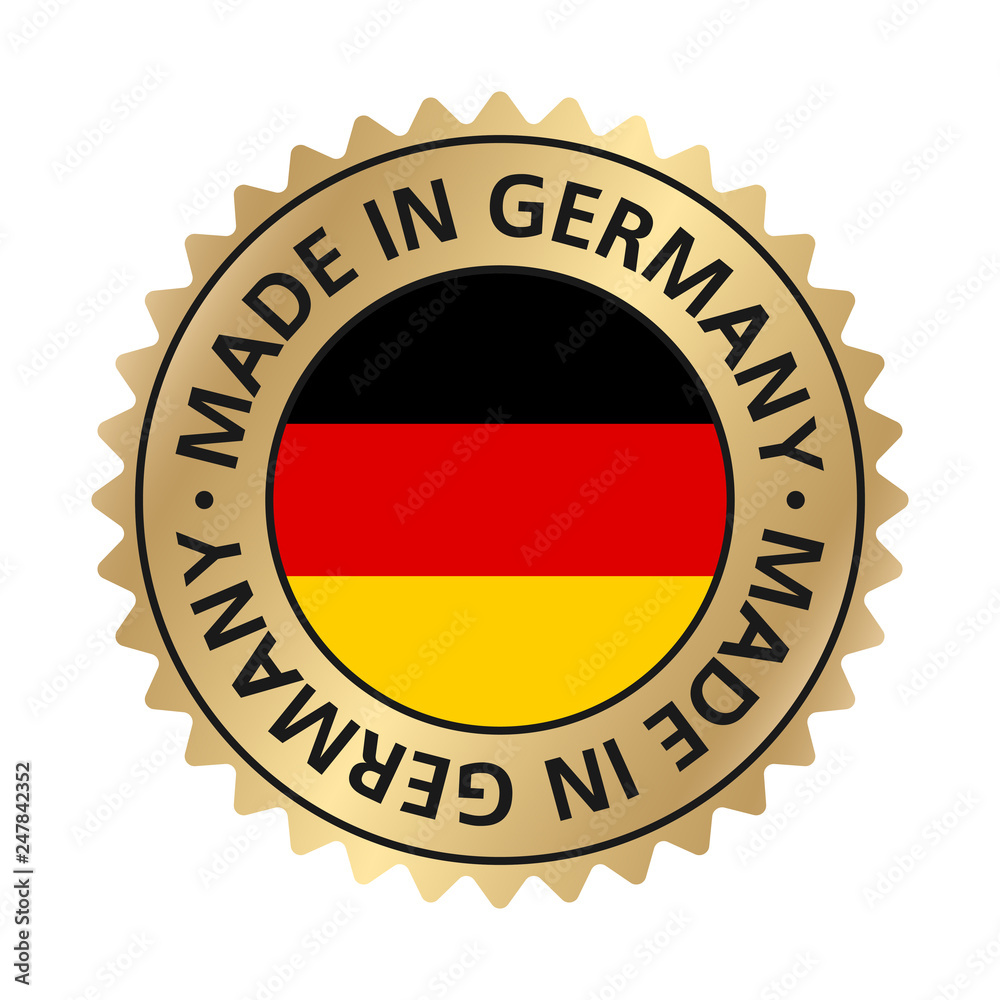 Made in Germany. Badge, label gold gradient. Vector EPS 10 Stock Vector ...